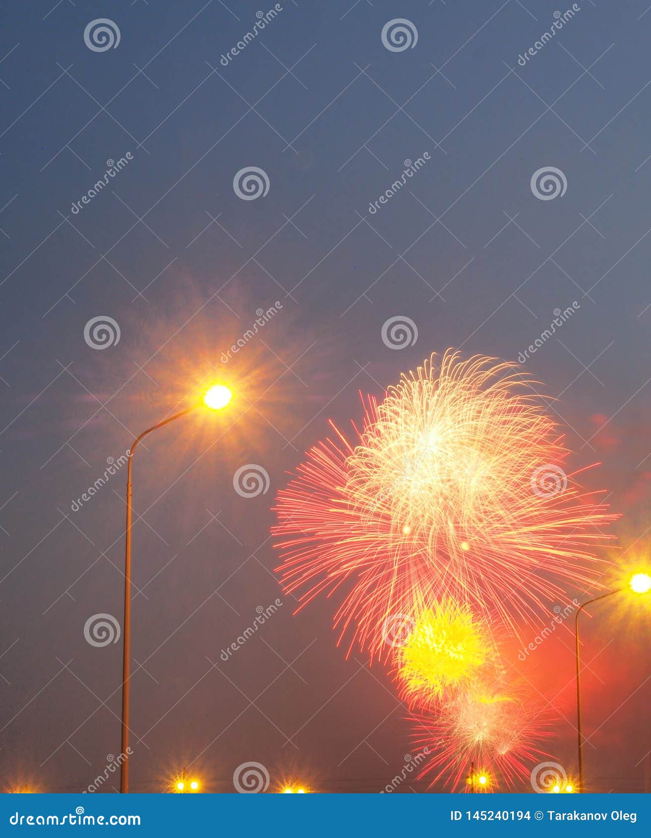 Colorful Flashes of Fireworks in the Night Sky. Fireworks Stock Photo ...
