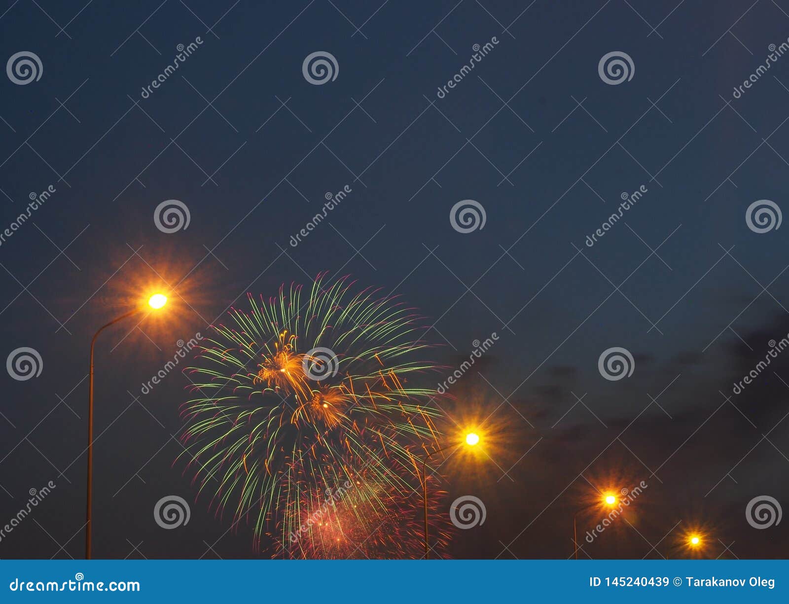 Colorful Flashes of Fireworks in the Night Sky. Fireworks Stock Image ...