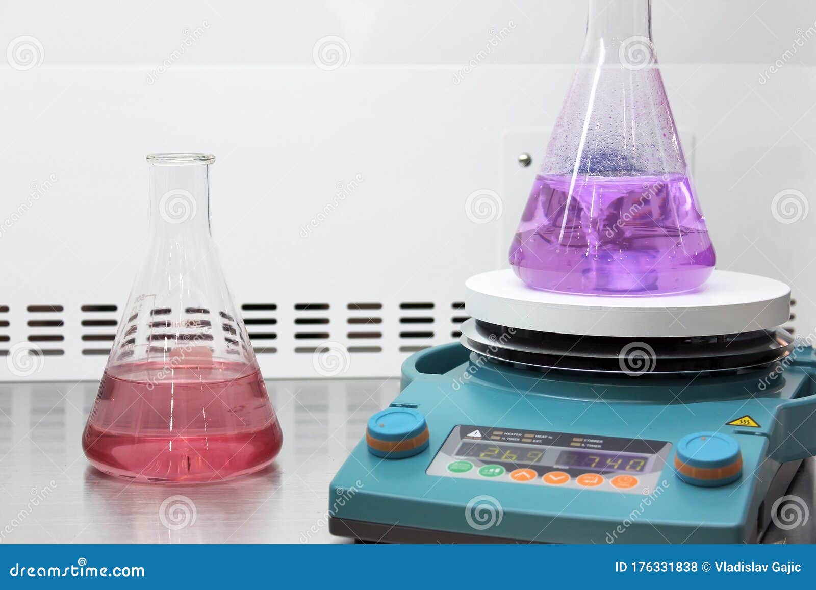 Colorful Flasks in Laboratory Stock Photo - Image of experiment ...