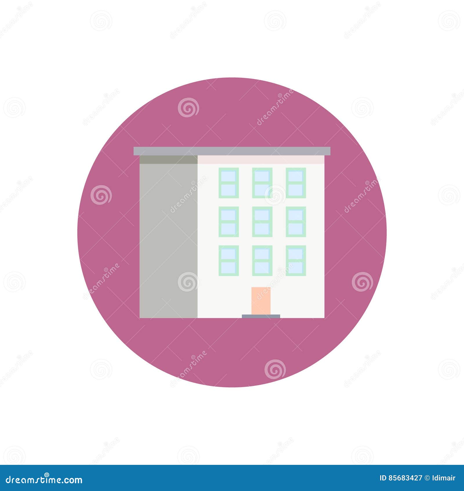 Colorful Flat Design Building Icon. Vector Stock Vector - Illustration ...