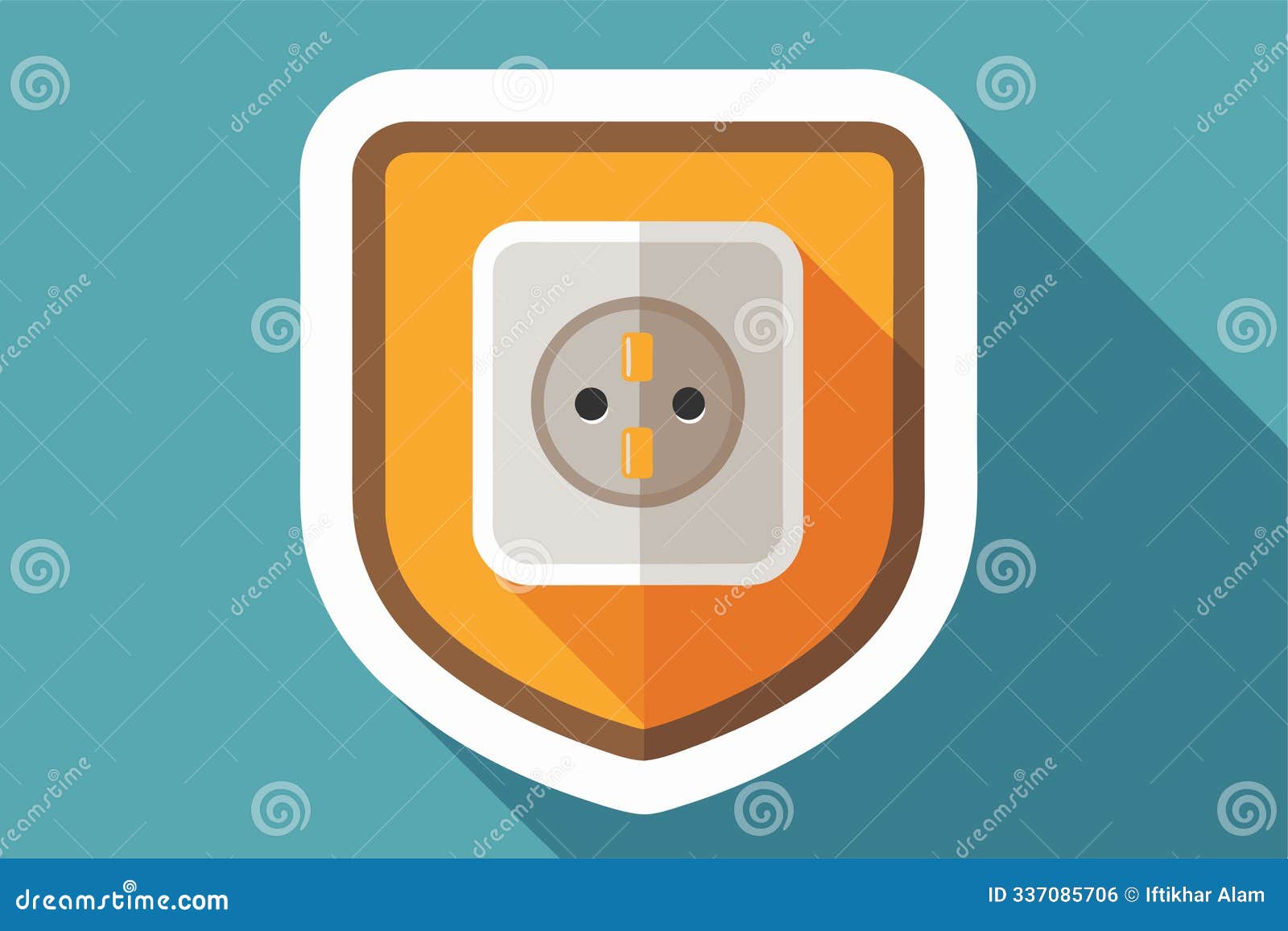 A Colorful Flat Design Features a Secure Socket, Emphasizing Safety and ...