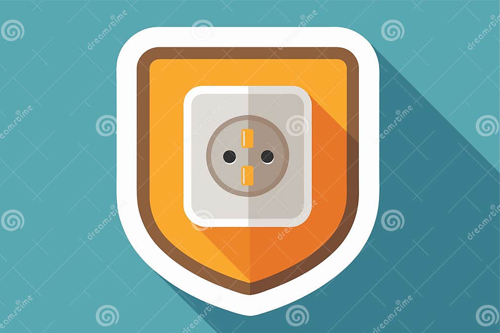 A Colorful Flat Design Features a Secure Socket, Emphasizing Safety and Privacy in Electrical ...