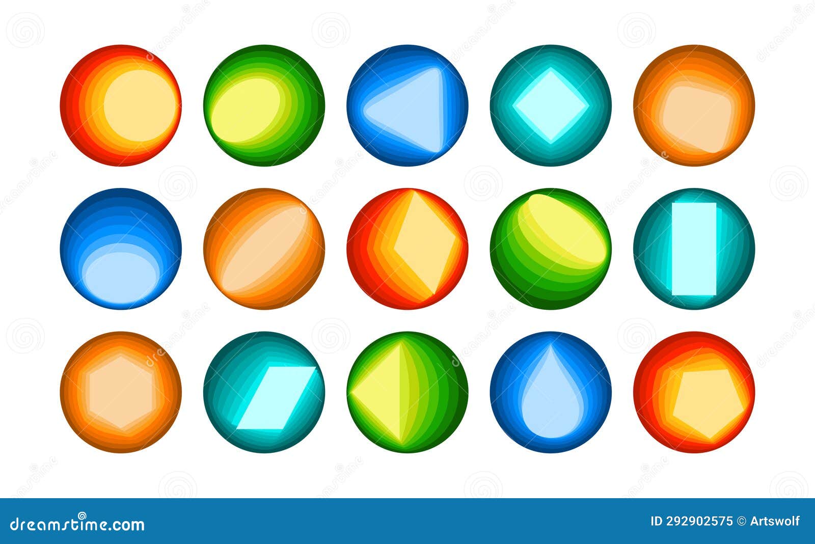 Colorful Flat Motion Abstract Shape Circle Border Design Stock ...