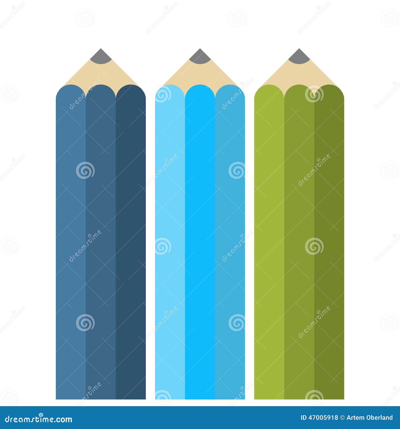 Flat Pencils Isolated On A White Background. Vector Stock Illustration ...
