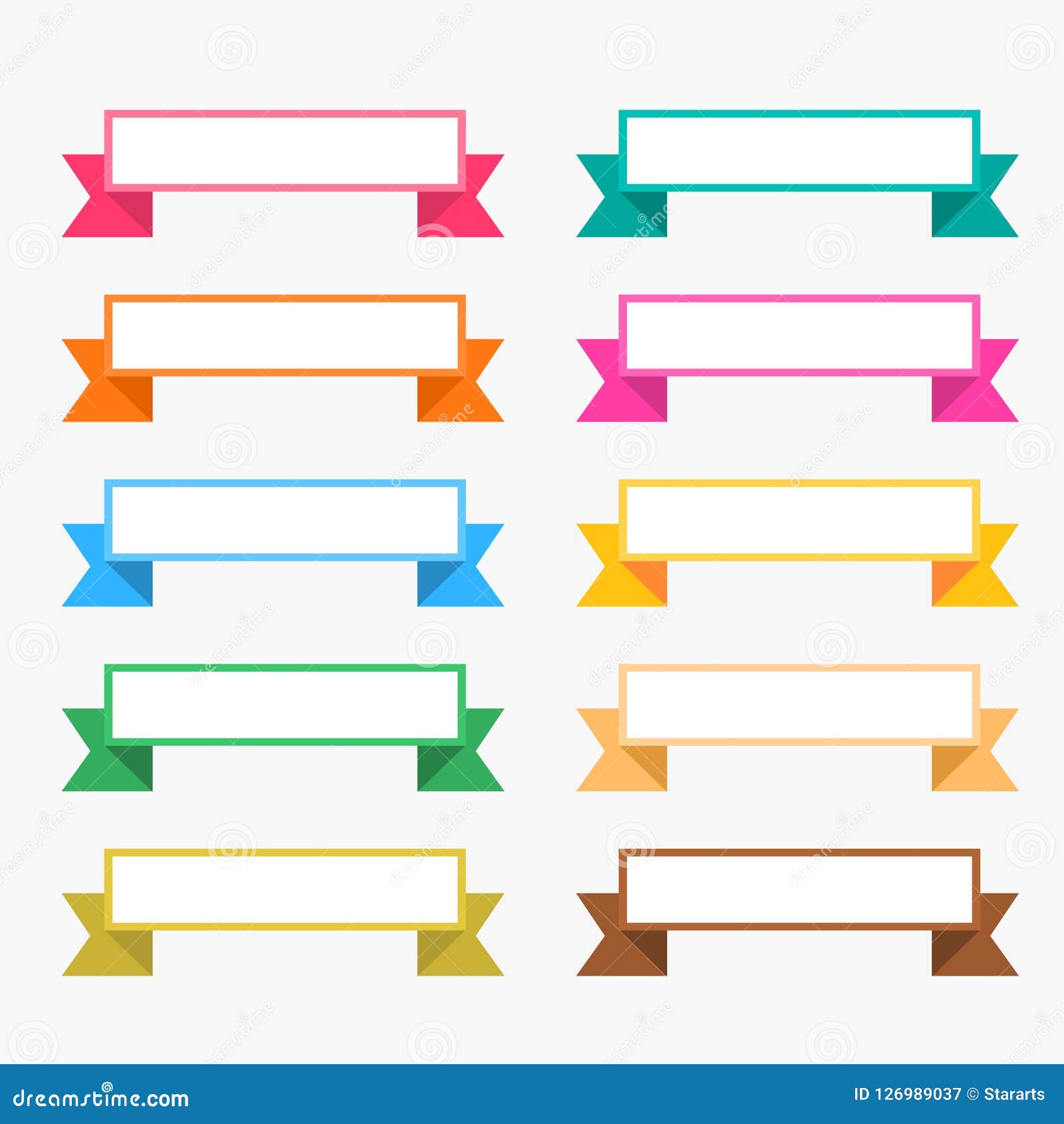 Colorful Flat Ribbons Set with Text Space Stock Vector - Illustration ...