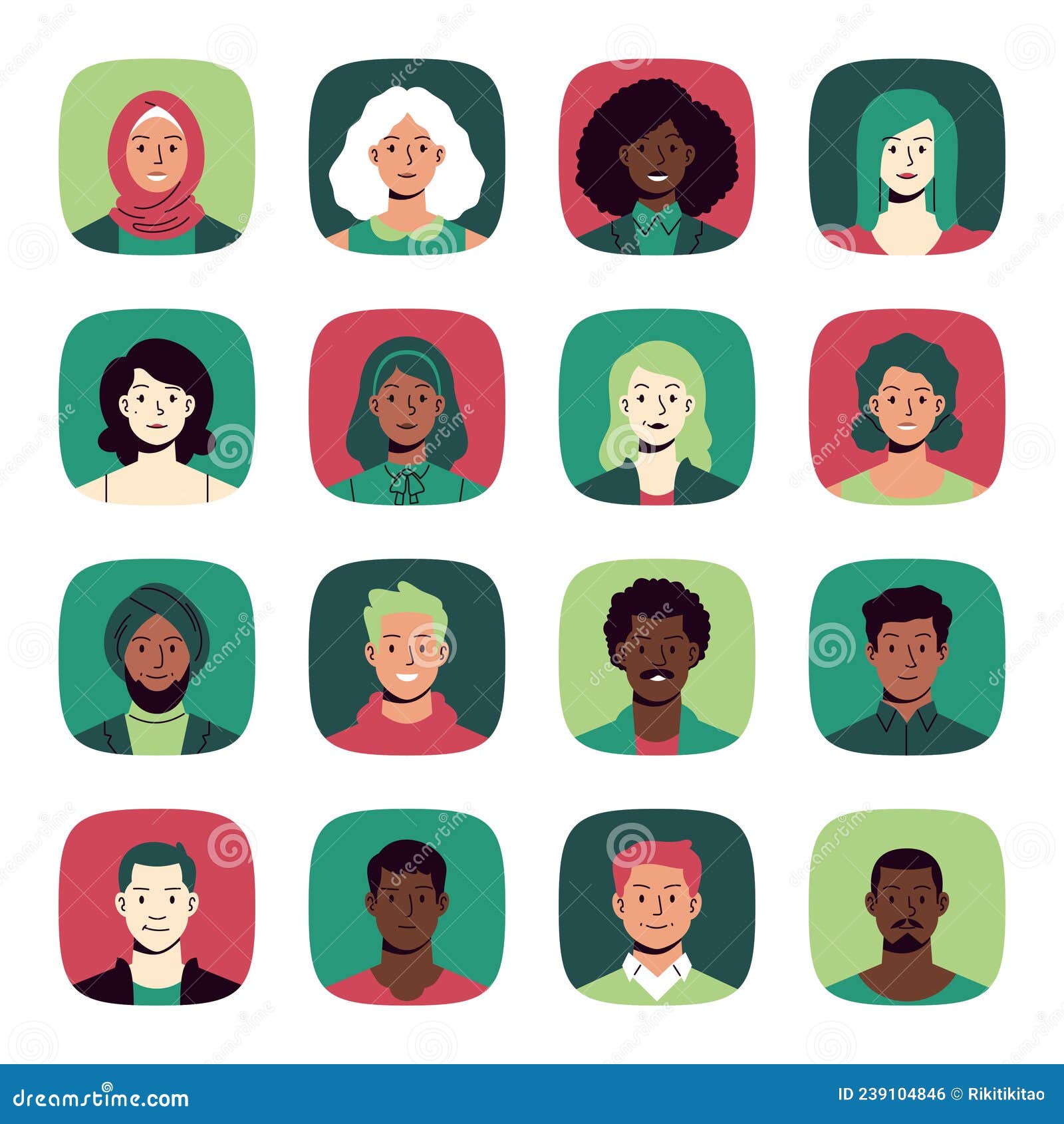 Set of Character Avatars in Vector the Various Multinational Stock ...