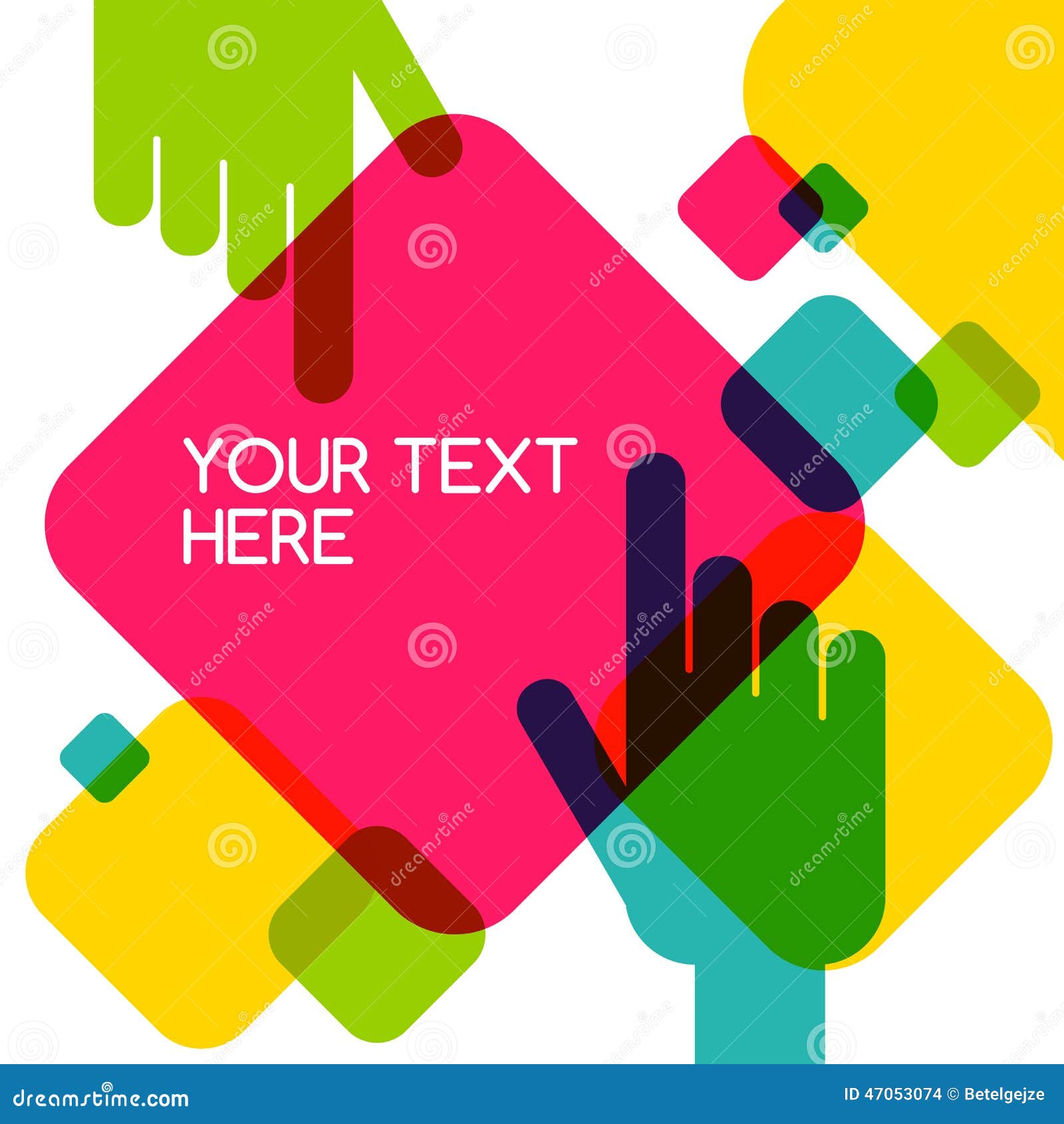 Colorful Touch Screen Smartphone Icon. Hand Pointer Symbol. Vector Flat ...