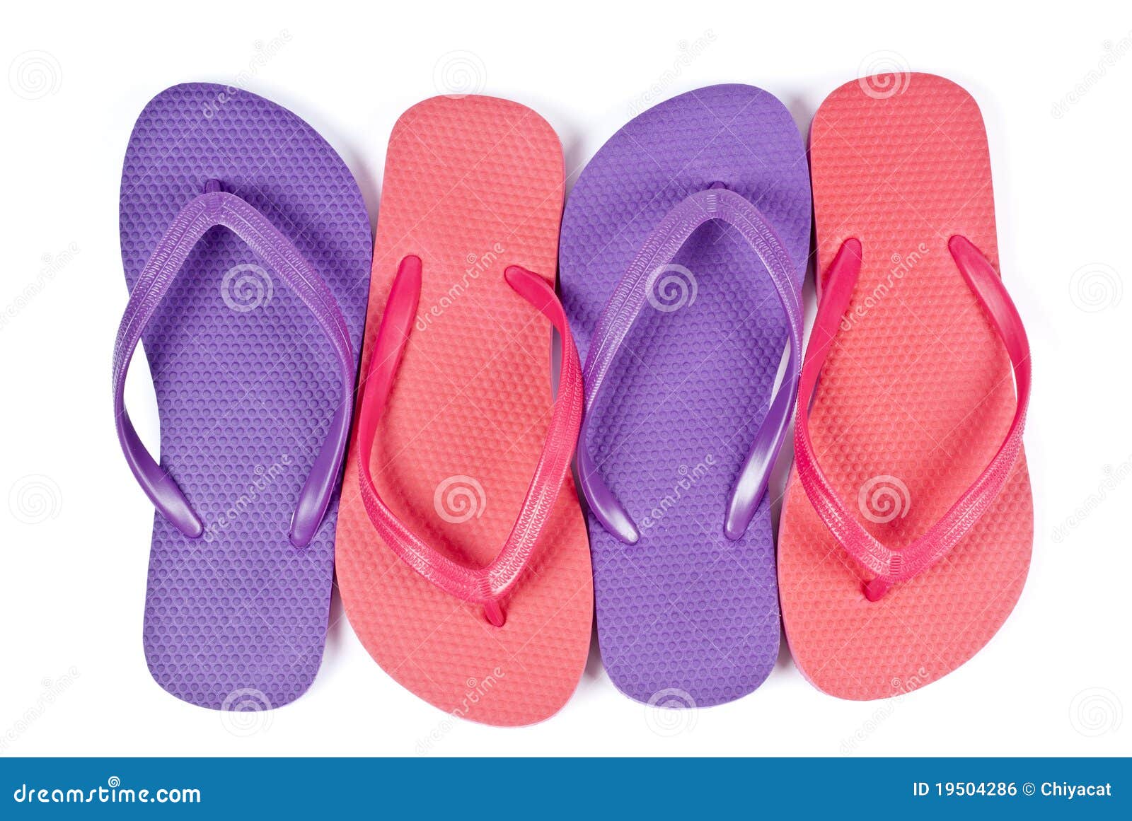 Colorful Flip Flops Isolated on White Stock Photo - Image of white ...