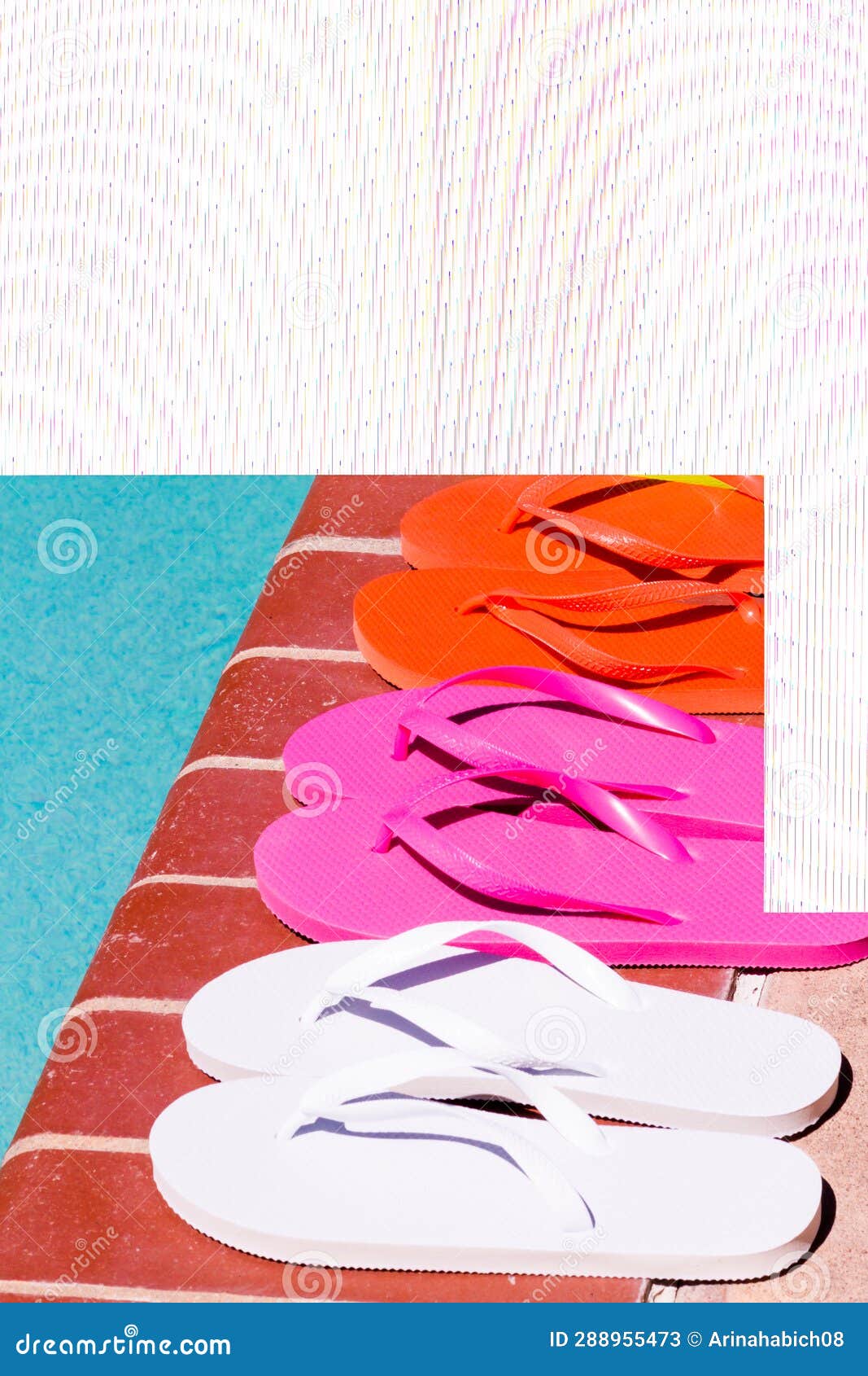 Flip flops stock image. Image of white, bricks, multicolor - 288955473