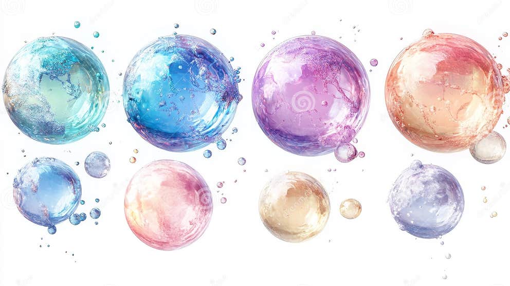 Colorful Floating Bubbles Generative AI Stock Illustration ...