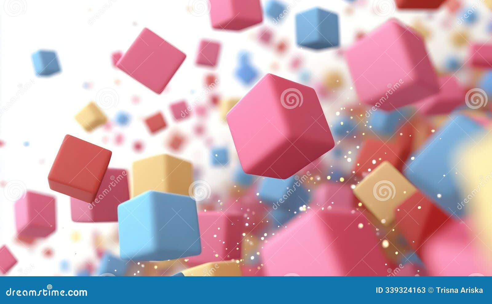 Colorful Floating Cubes Creating a Dynamic 3D Visual Effect Stock ...