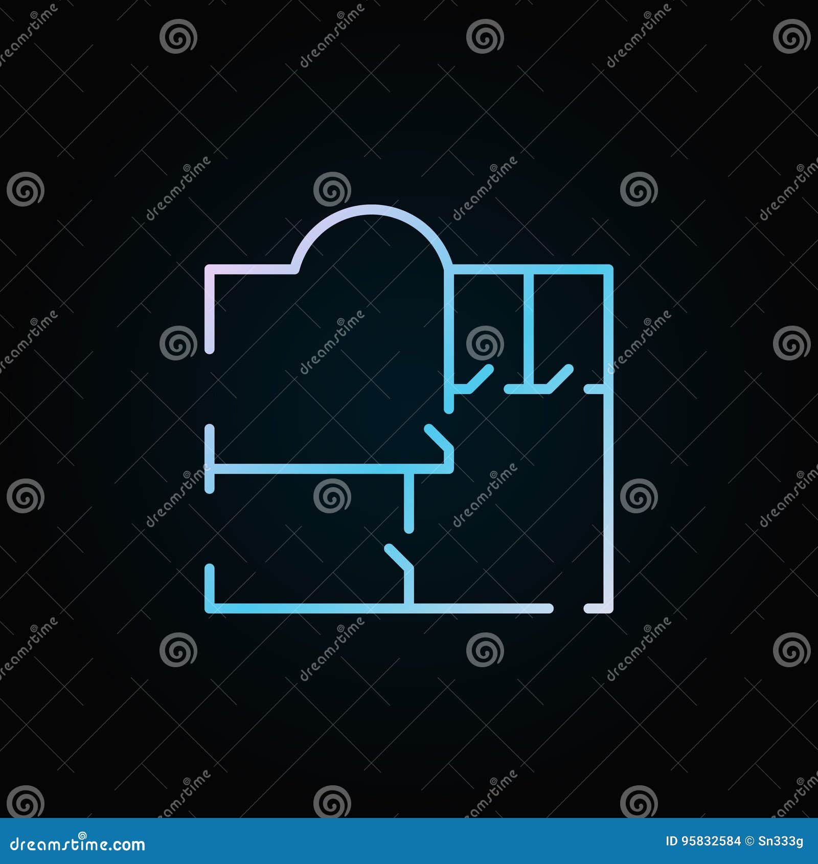 Colorful Floor Plan Icon Vector Illustration | CartoonDealer.com #95832584