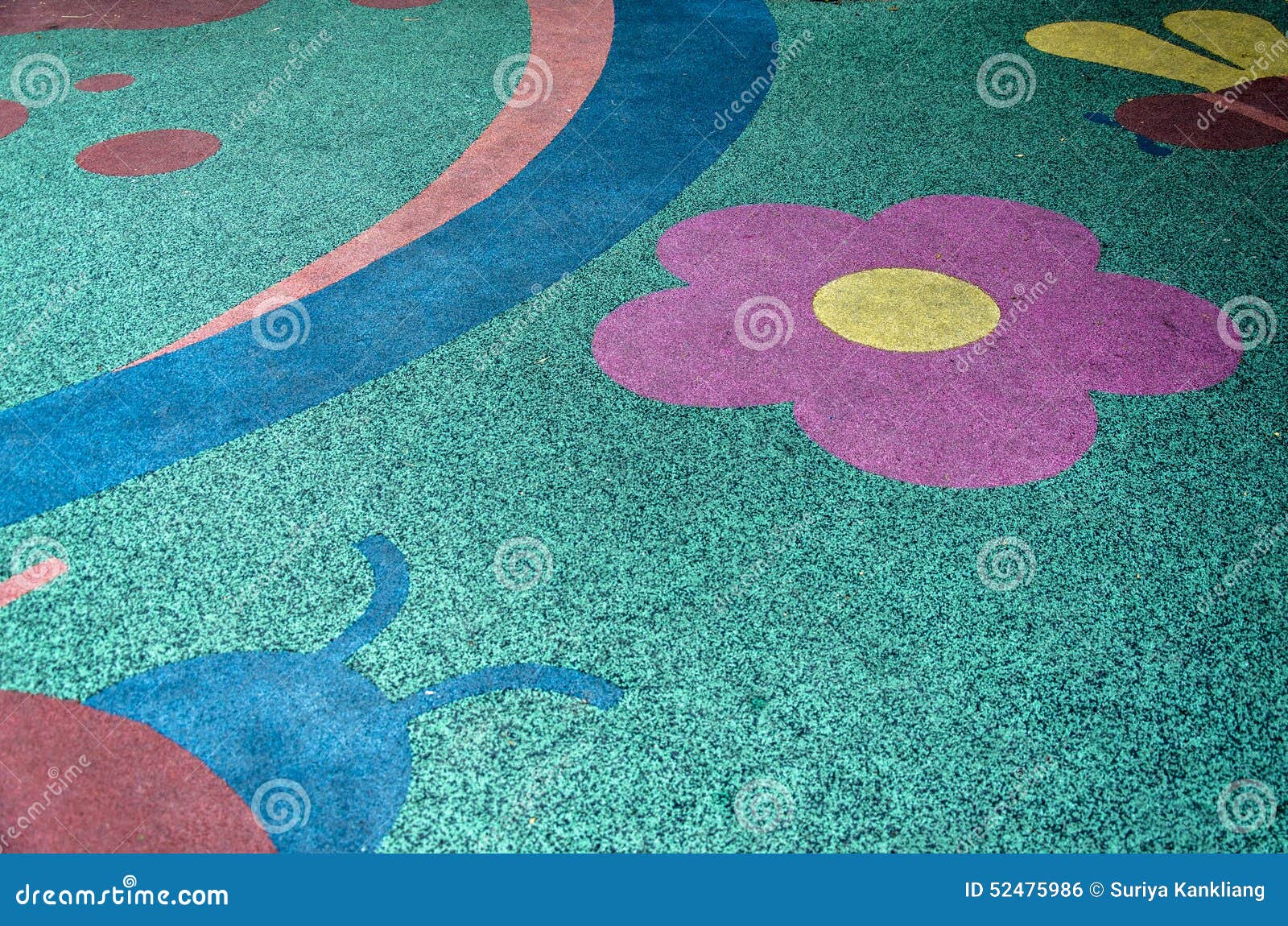 Colorful Floor in Play Ground Stock Photo - Image of material, fower ...