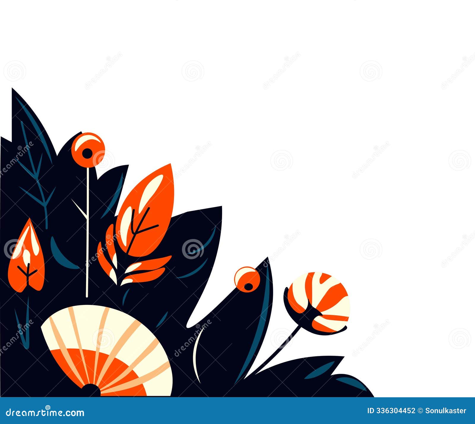 Colorful Floral Abstract Design Border Stock Illustration ...
