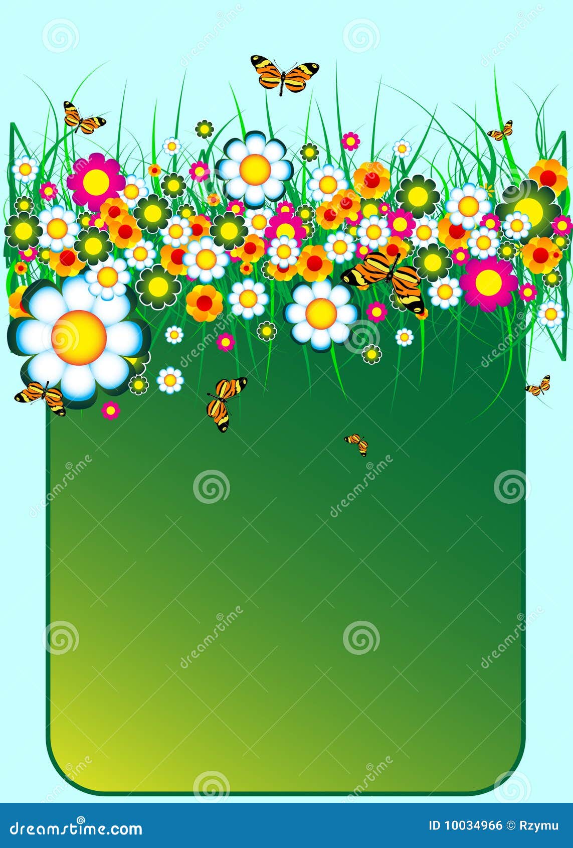 Colorful floral banner stock vector. Illustration of corner - 10034966