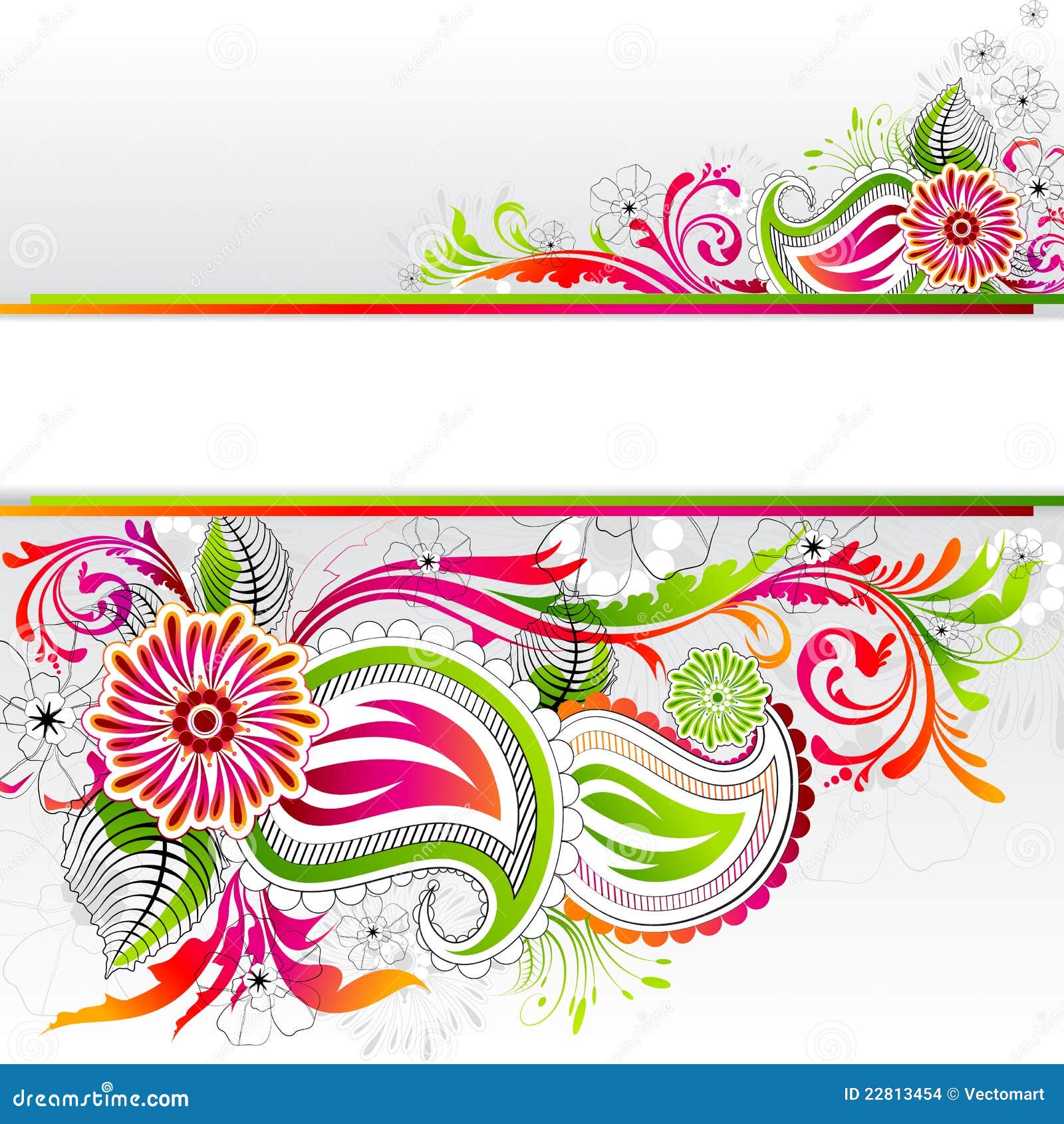 Colorful Floral Banner stock vector. Illustration of creative - 22813454