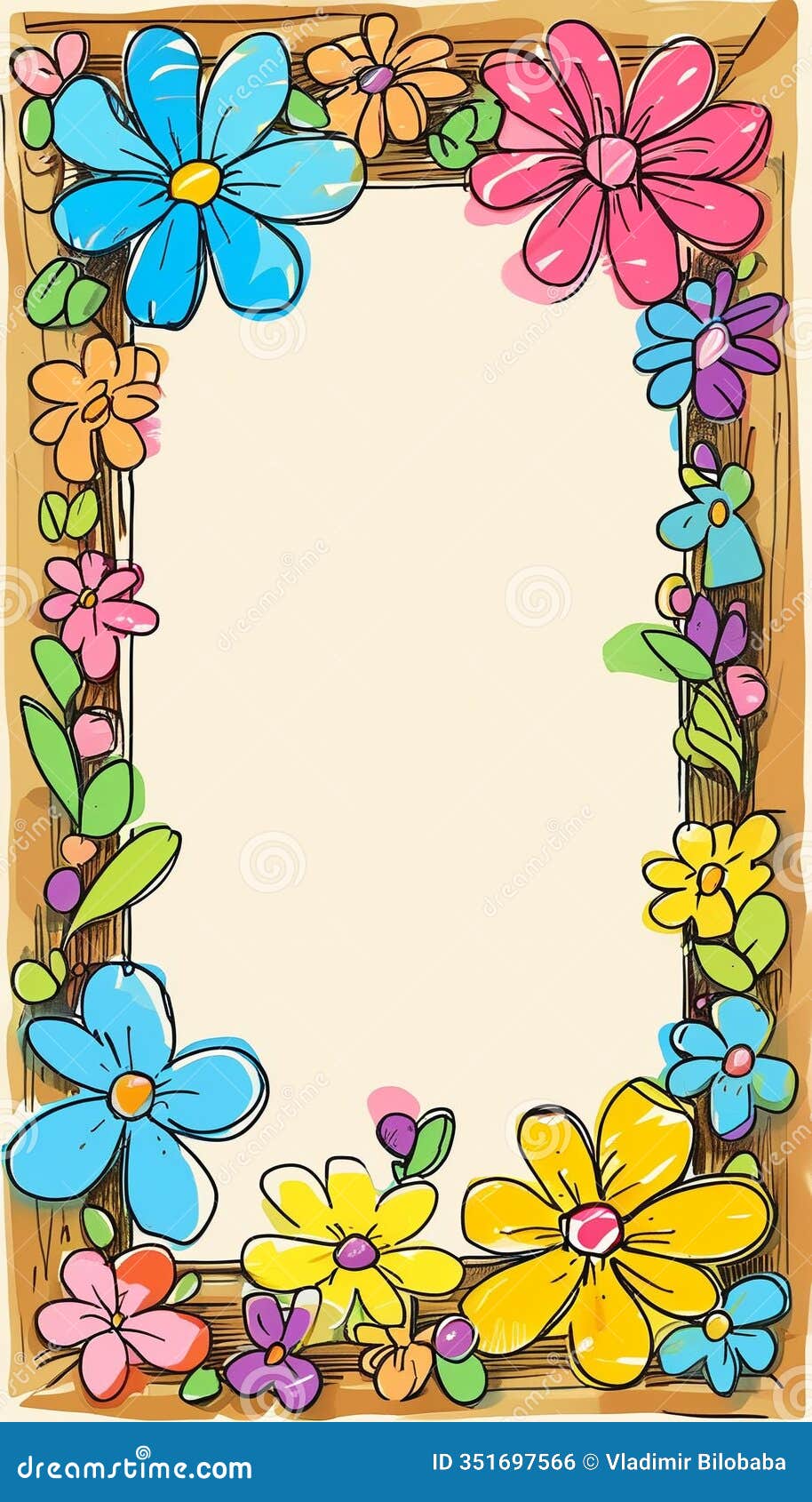Colorful Floral Border Design for Creative Projects and Displays Stock ...