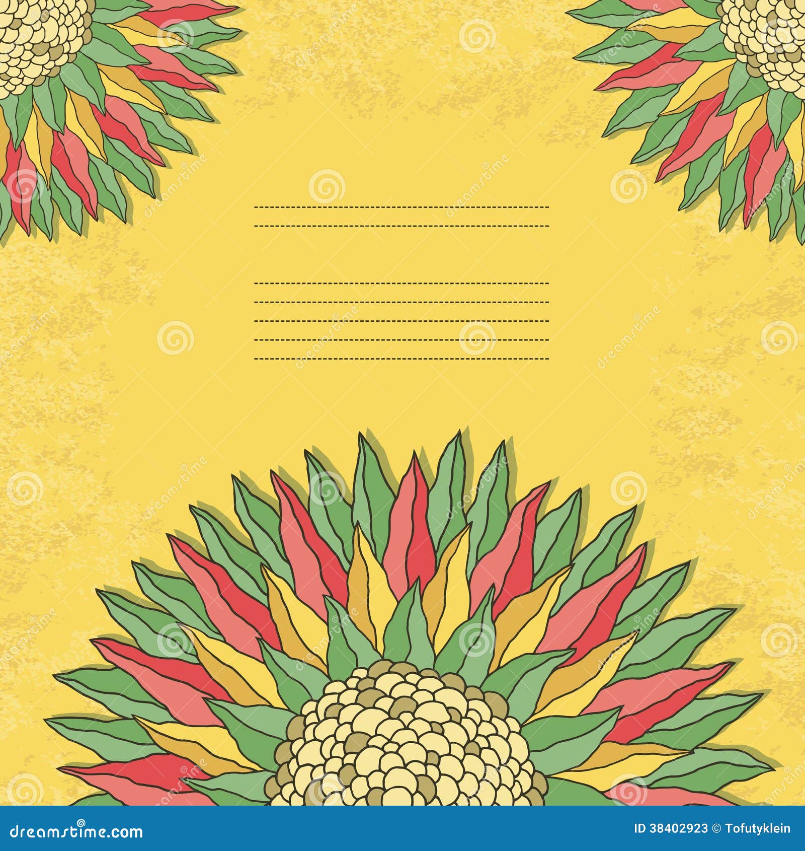 Colorful floral card stock vector. Illustration of greeting - 38402923