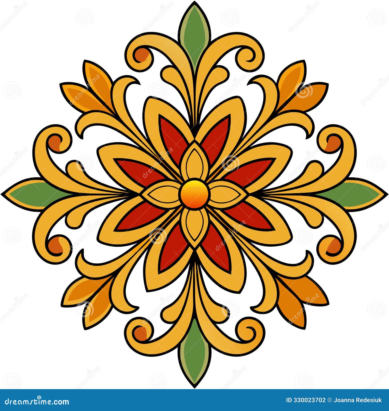 Colorful Floral Decorative Element in the Baroque Style Stock ...