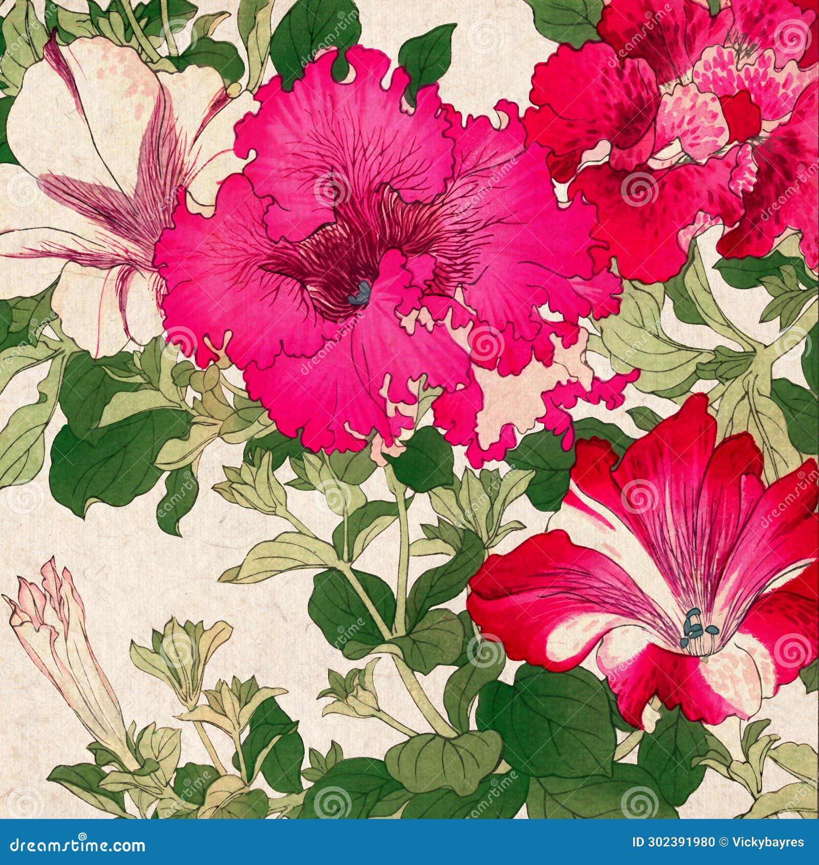 Colorful Floral Design.Square Format Stock Illustration - Illustration ...