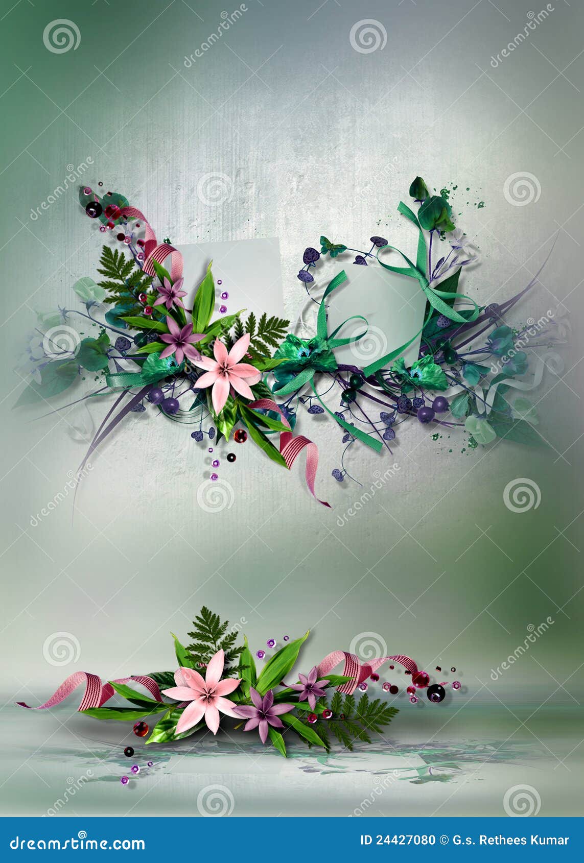 Colorful floral designs stock illustration. Illustration of background ...