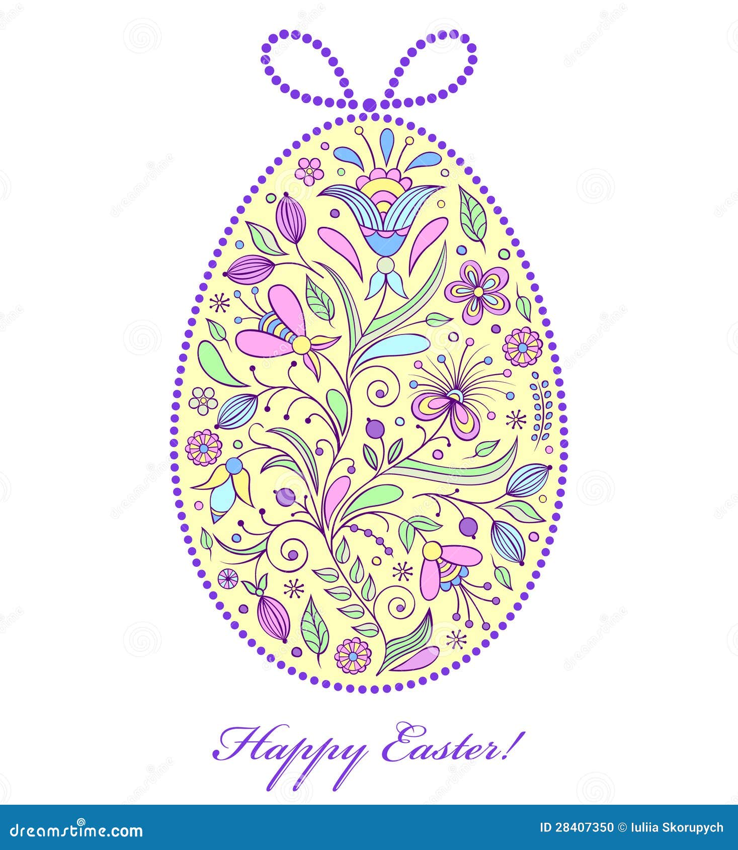 Colorful floral easter egg stock vector. Illustration of dots - 28407350