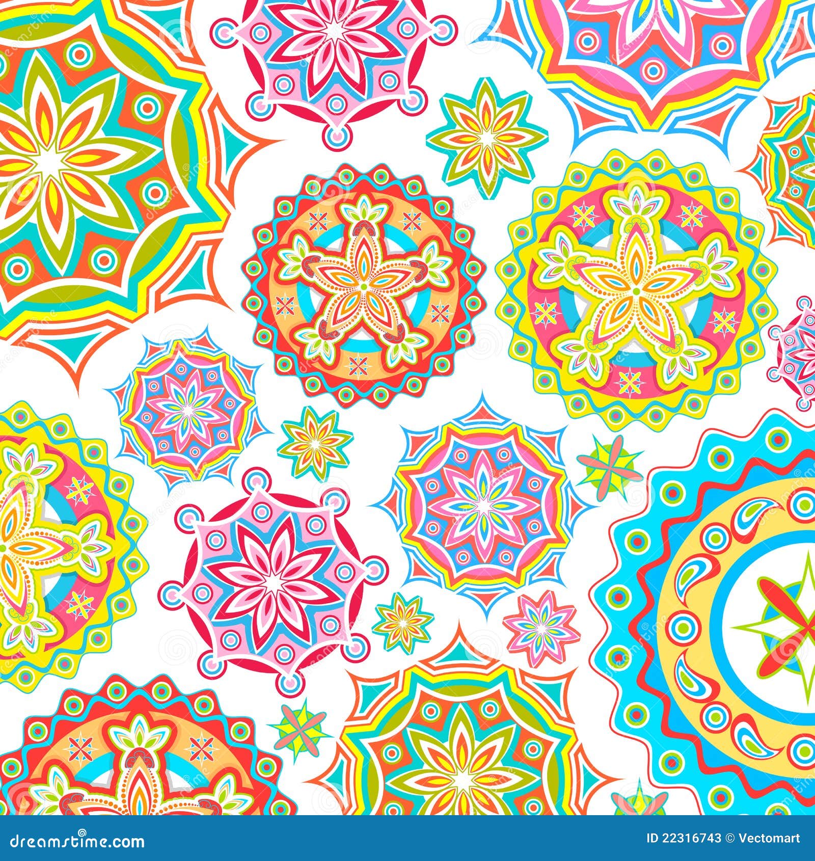 Colorful Floral Pattern stock vector. Illustration of abstract - 22316743