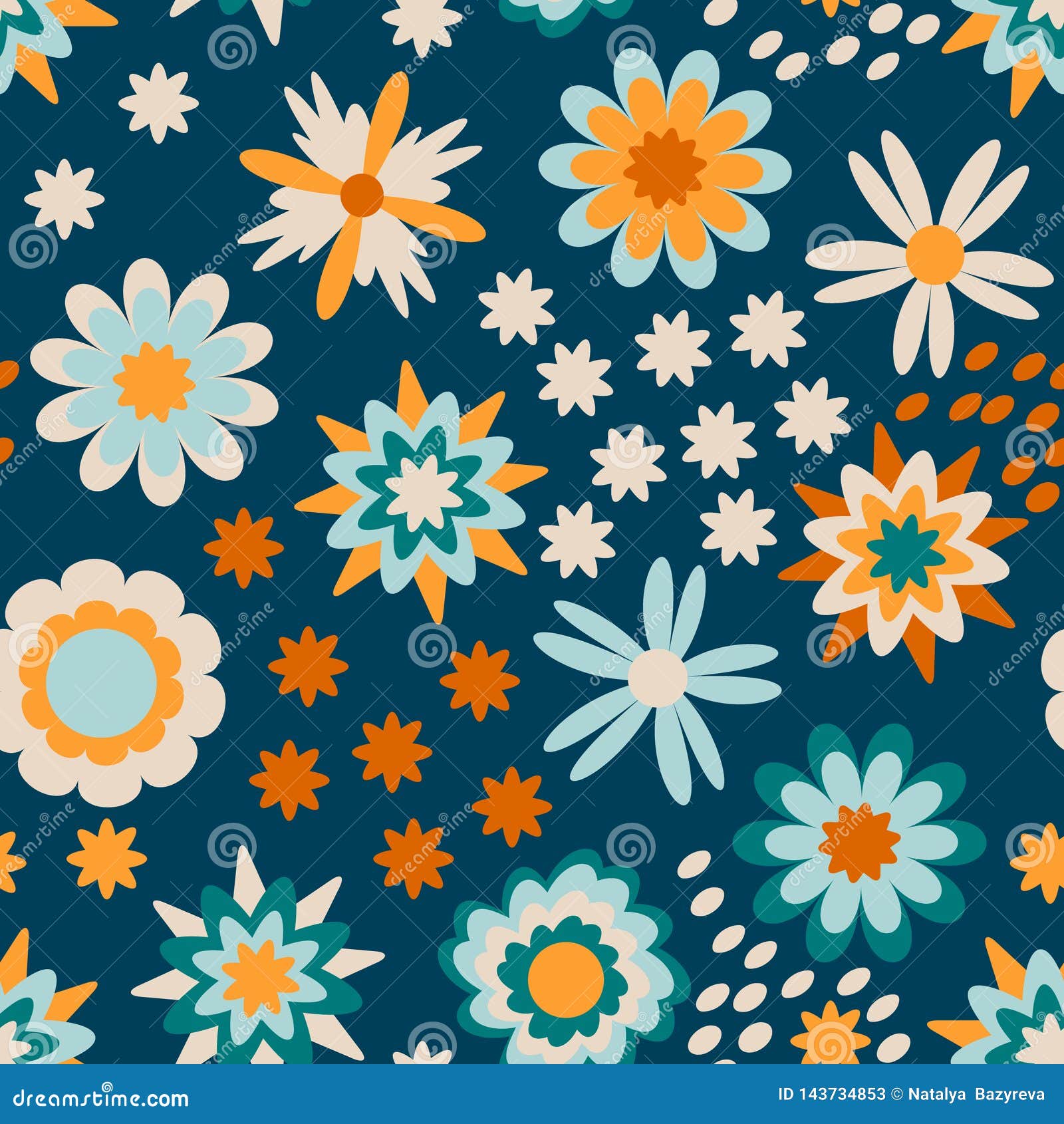 Colorful Floral Pattern for Kids Stock Vector - Illustration of ...