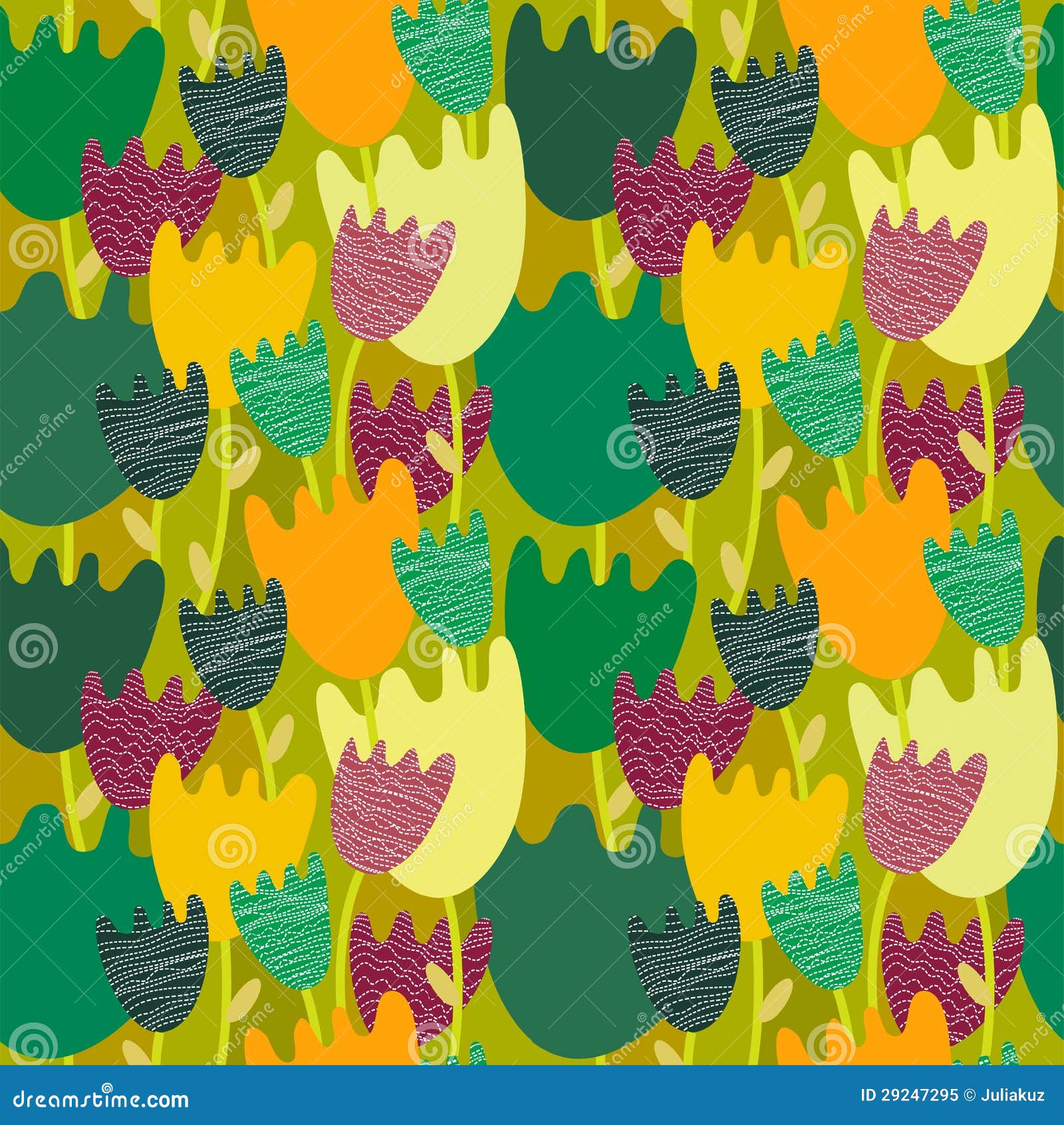 Colorful Floral Seamless Pattern Stock Vector - Illustration of element ...