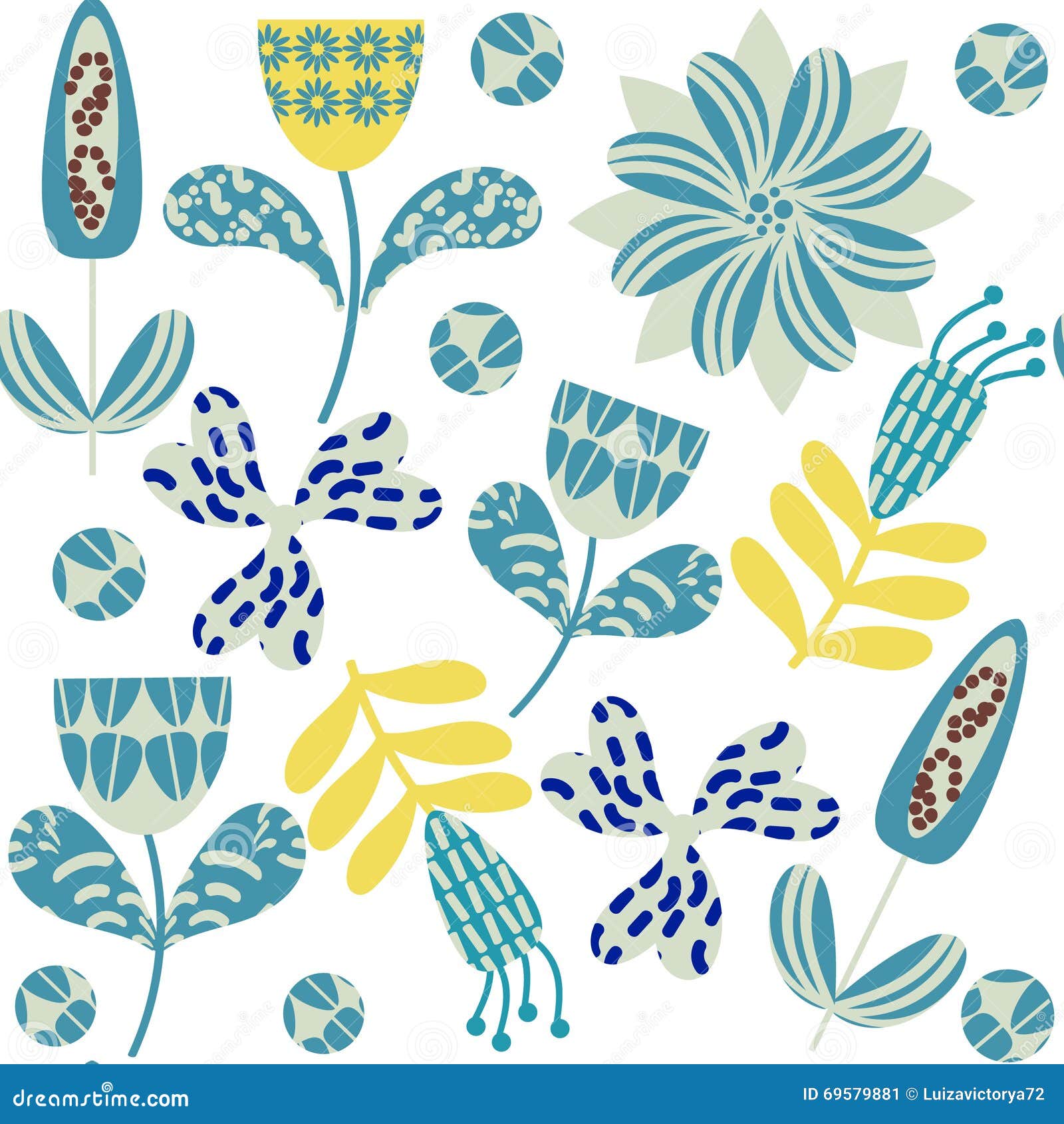 Colorful Floral Seamless Pattern and Seamless Pattern in Swatch Stock ...
