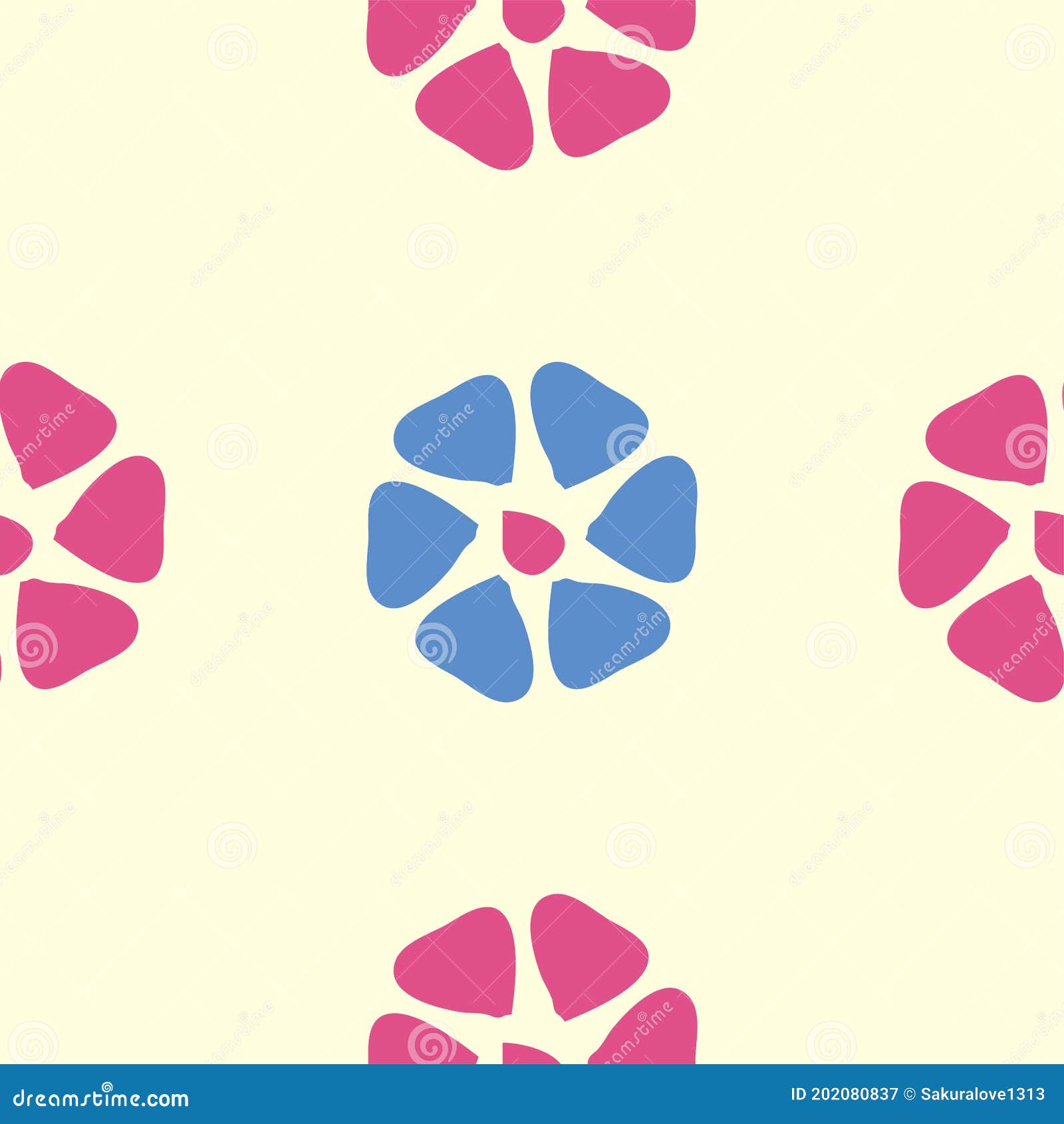 Colorful Floral Seamless Pattern with Simple Flowers Stock Illustration ...