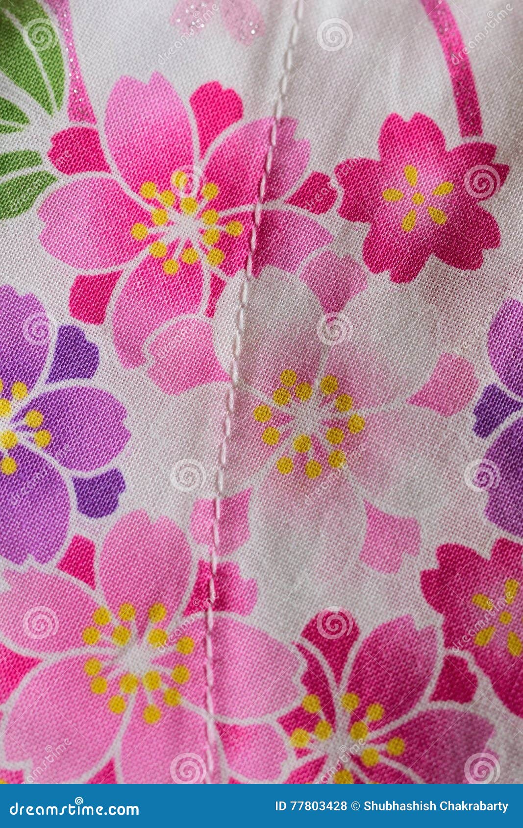 Colorful Floral Texture on Cotton Fabric Stock Photo - Image of culture ...