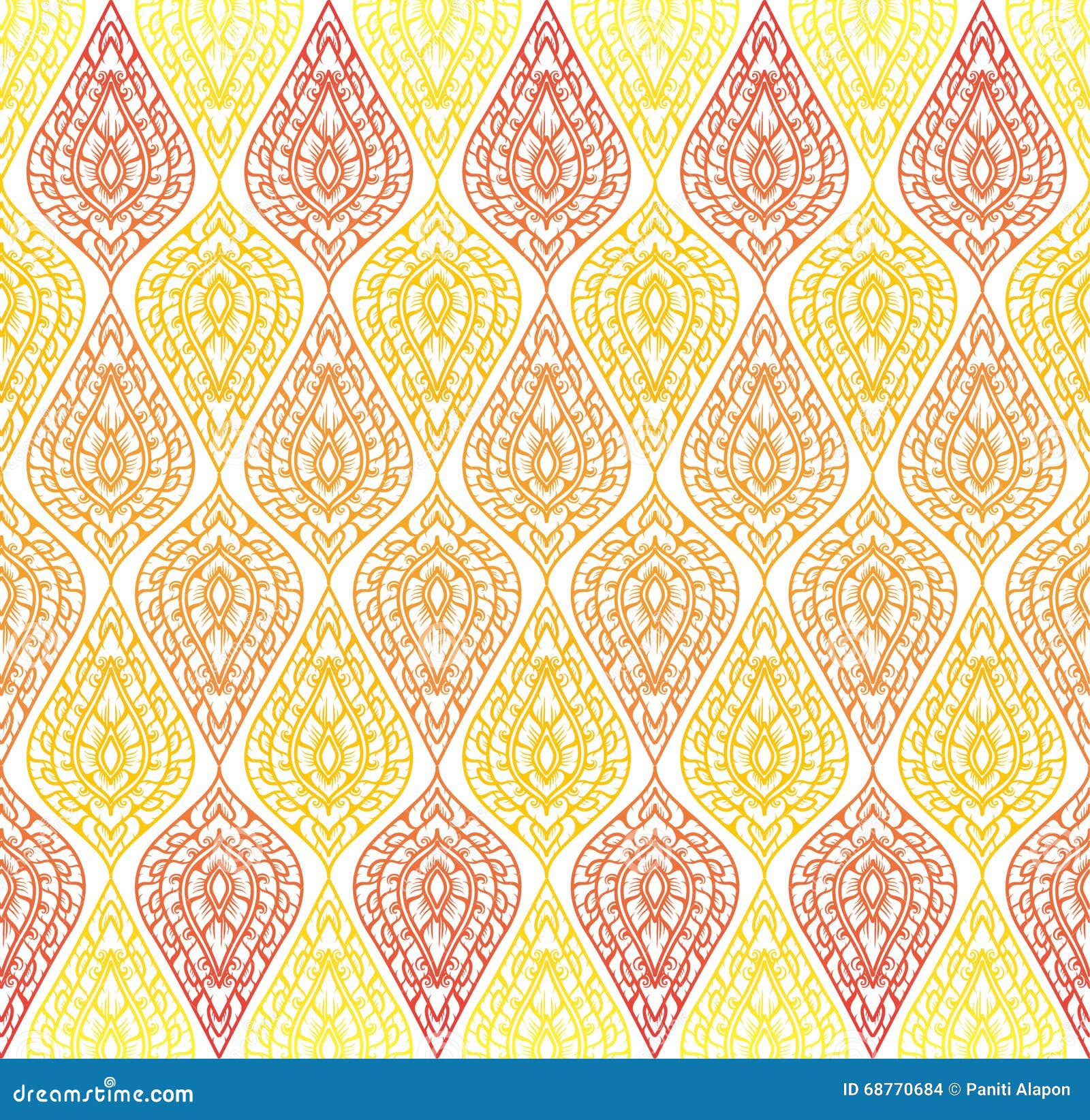 Colorful Floral of Thai Pattern Background Stock Vector - Illustration ...