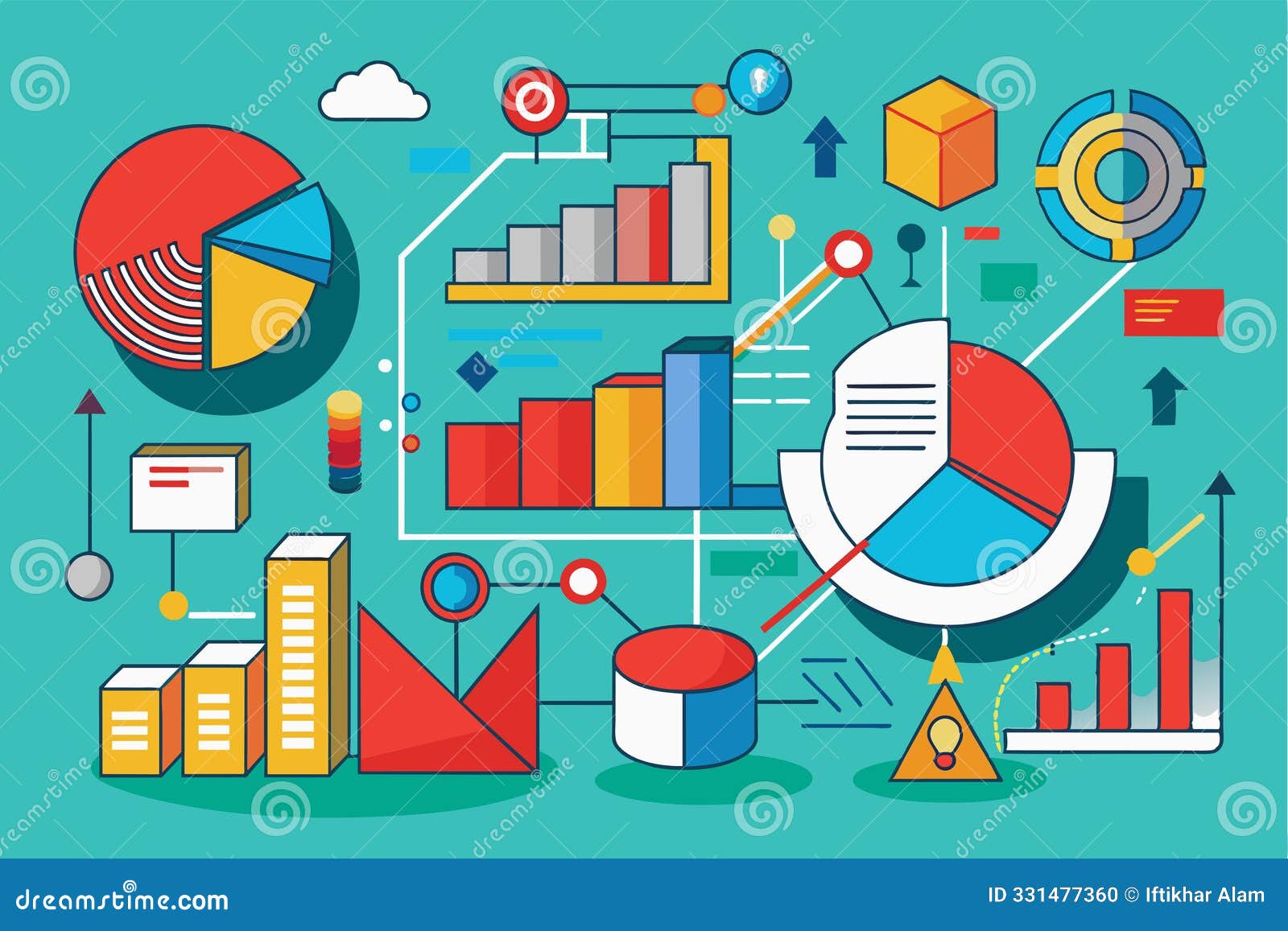 Colorful Flowcharts Illustrate Different Statistical Graphs and ...