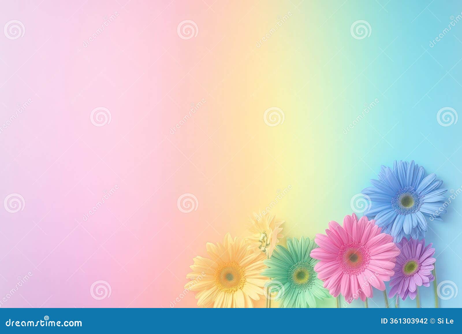 Colorful Flower Border Birthday Card Stock Illustration - Illustration ...