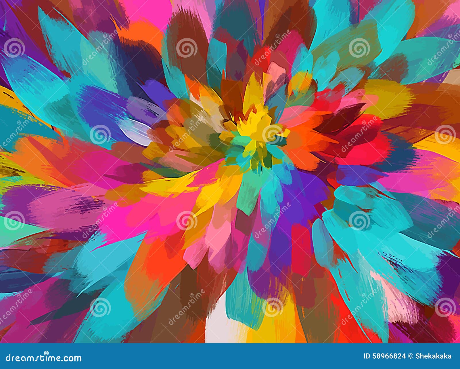 Colorful Flower Brush Strokes Background. Vector Version Stock Vector ...