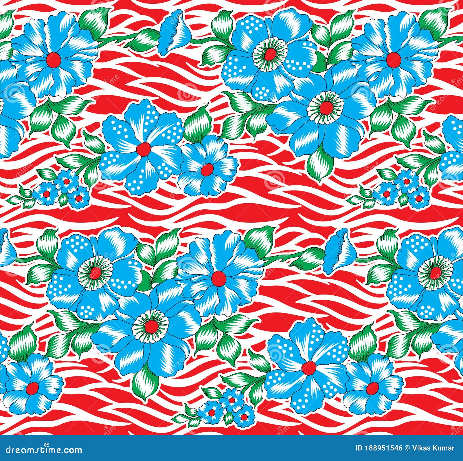 Colorful Flower Bunch Outline Ornamental Pattern Design Stock Vector ...