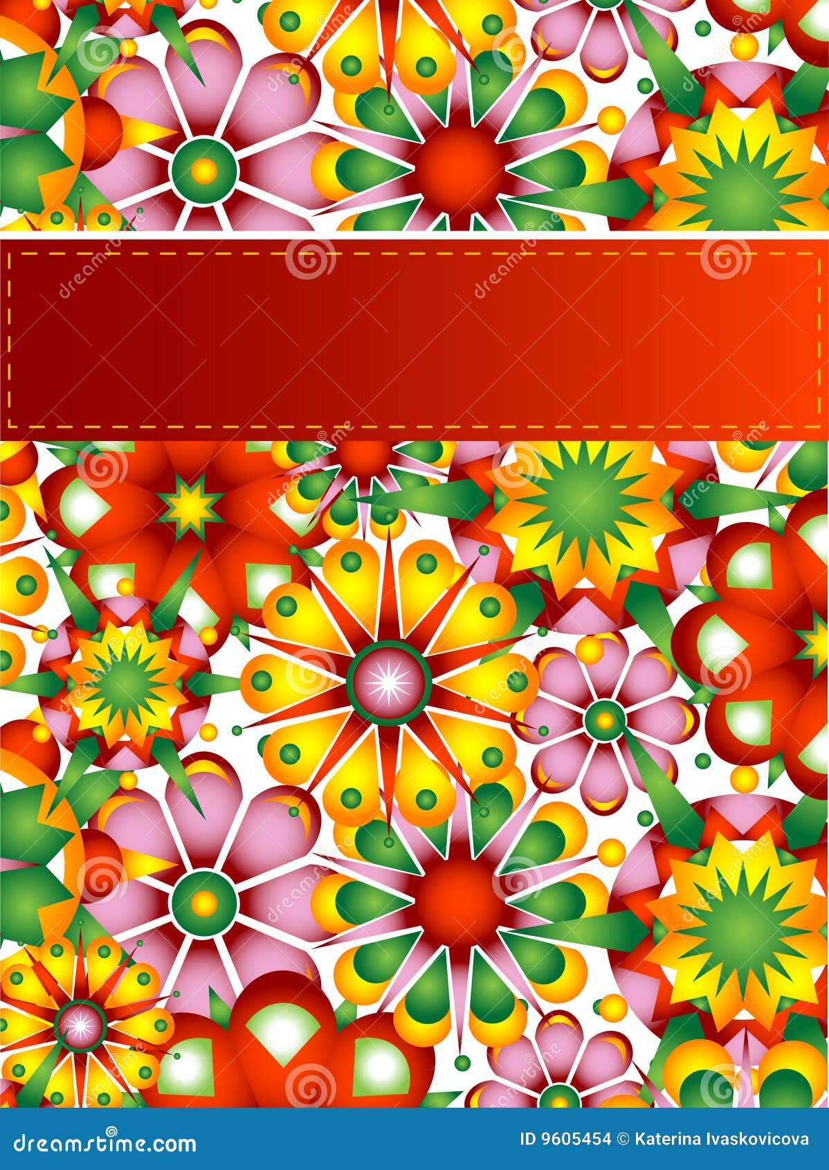 Colorful flower card stock vector. Illustration of element - 9605454