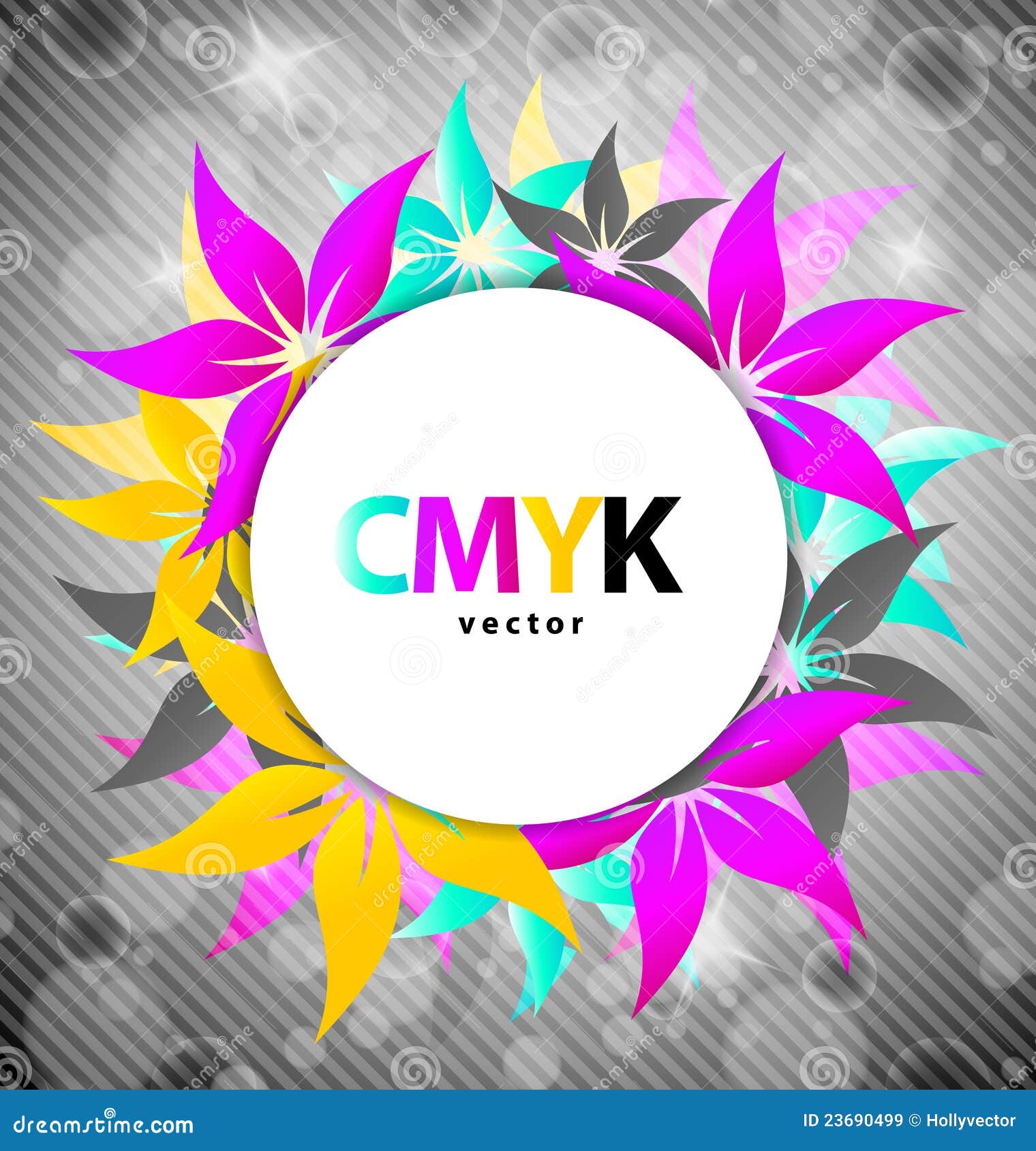 Colorful Flower Card Design Stock Illustration - Illustration of ...