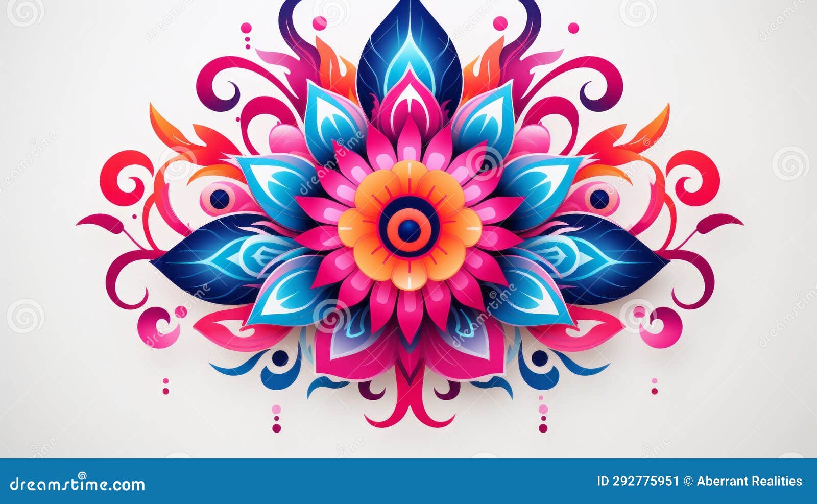 Colorful Flower Design on a White Background Stock Illustration ...