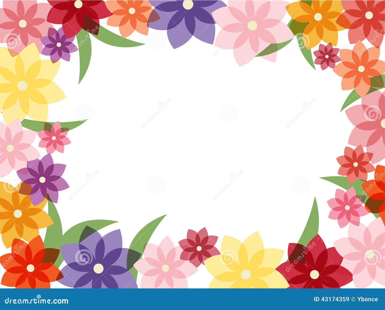 Colorful flower frame stock vector. Illustration of vector - 43174359