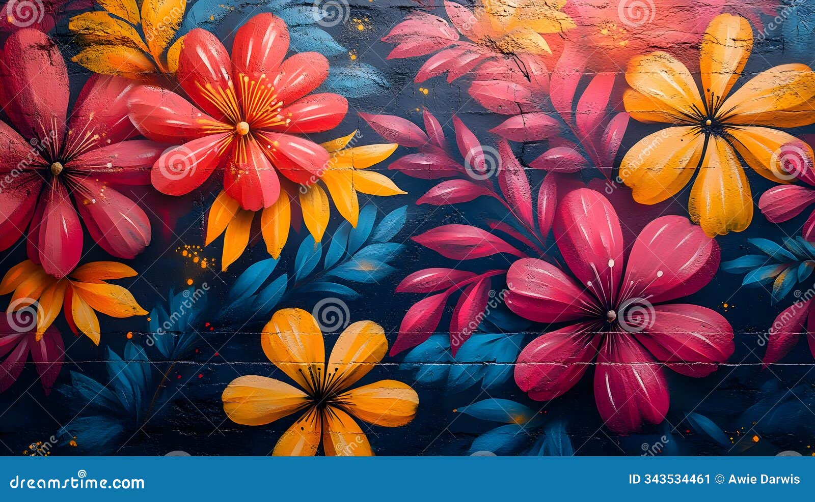 Flower Graffiti Drawing Symbol. Painted Graffiti Spray Pattern Of Flower. Spray Paint Element ...