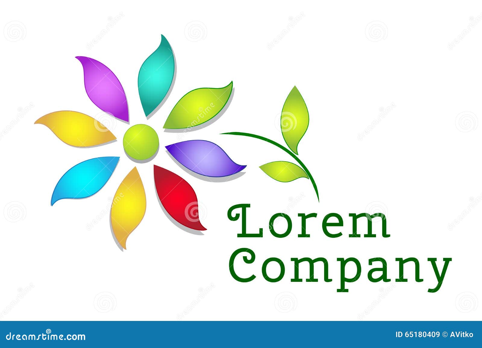Colorful Flower Logo Template Stock Vector - Illustration of happy ...