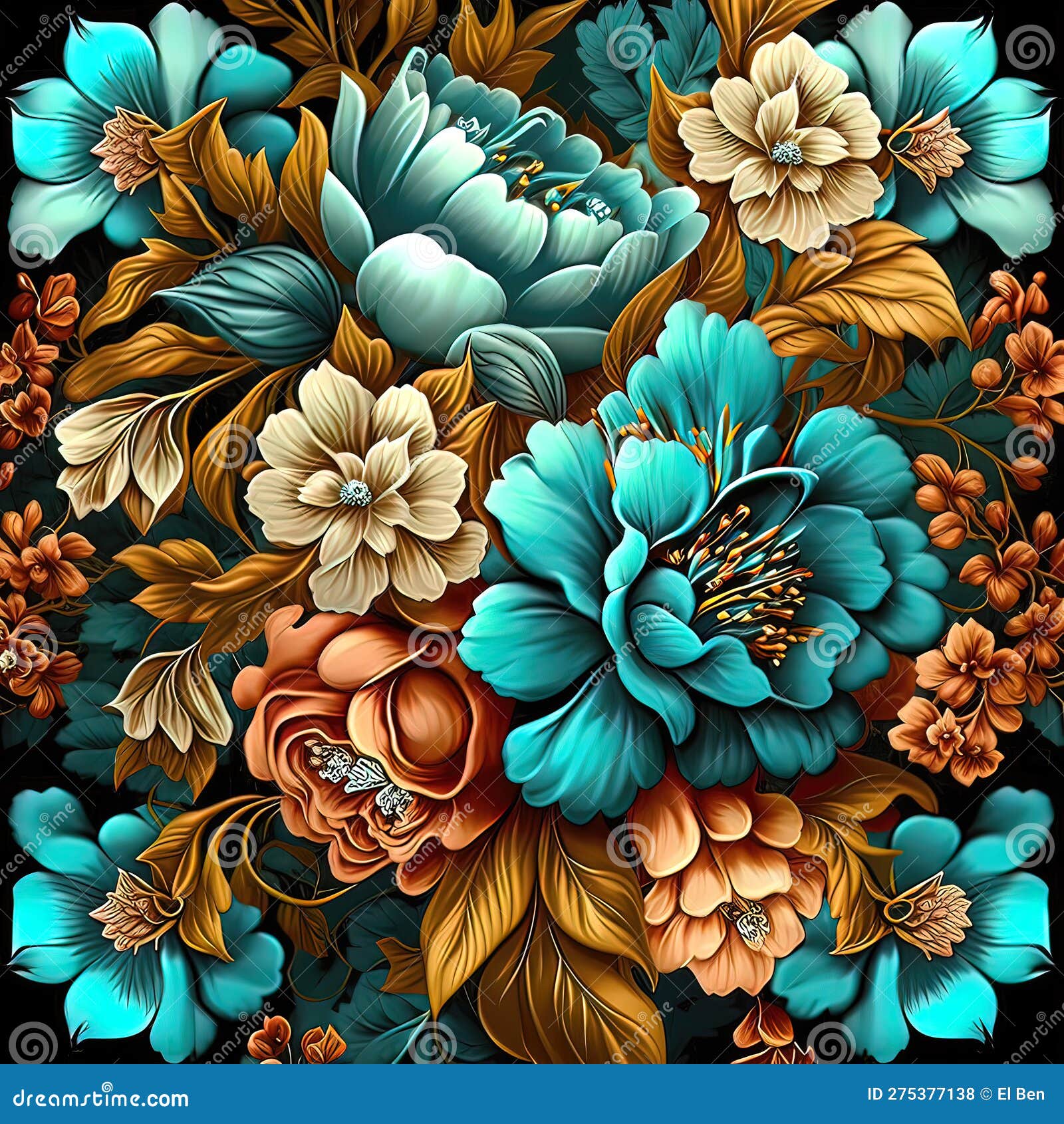 Colorful Flower Masterpiece Stock Illustration - Illustration of ...