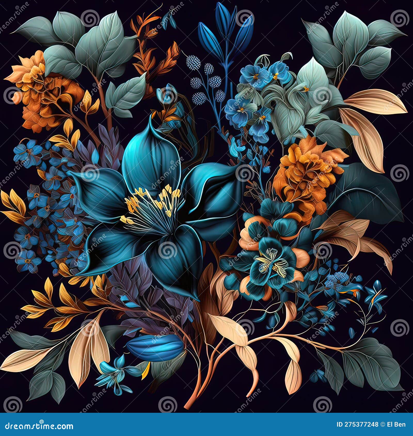 Colorful Flower Masterpiece Stock Illustration - Illustration of ...