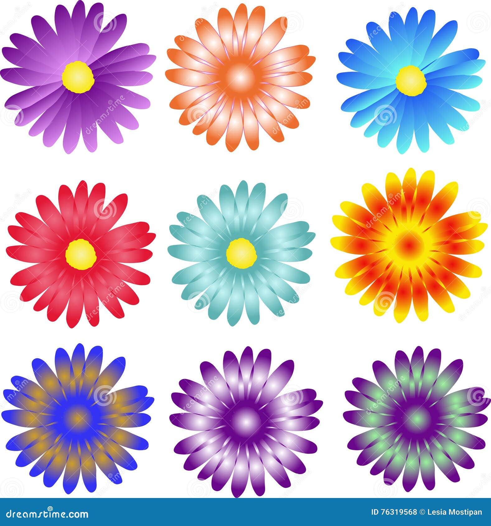 Colorful Flower Pattern, Daisy Stock Vector - Illustration of painting ...