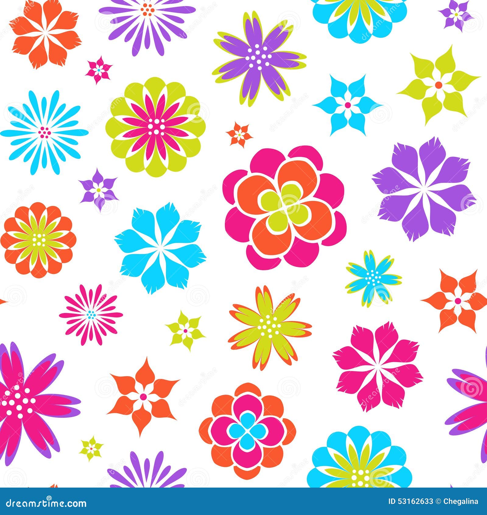 Colorful Flower Pattern stock vector. Illustration of growing - 53162633