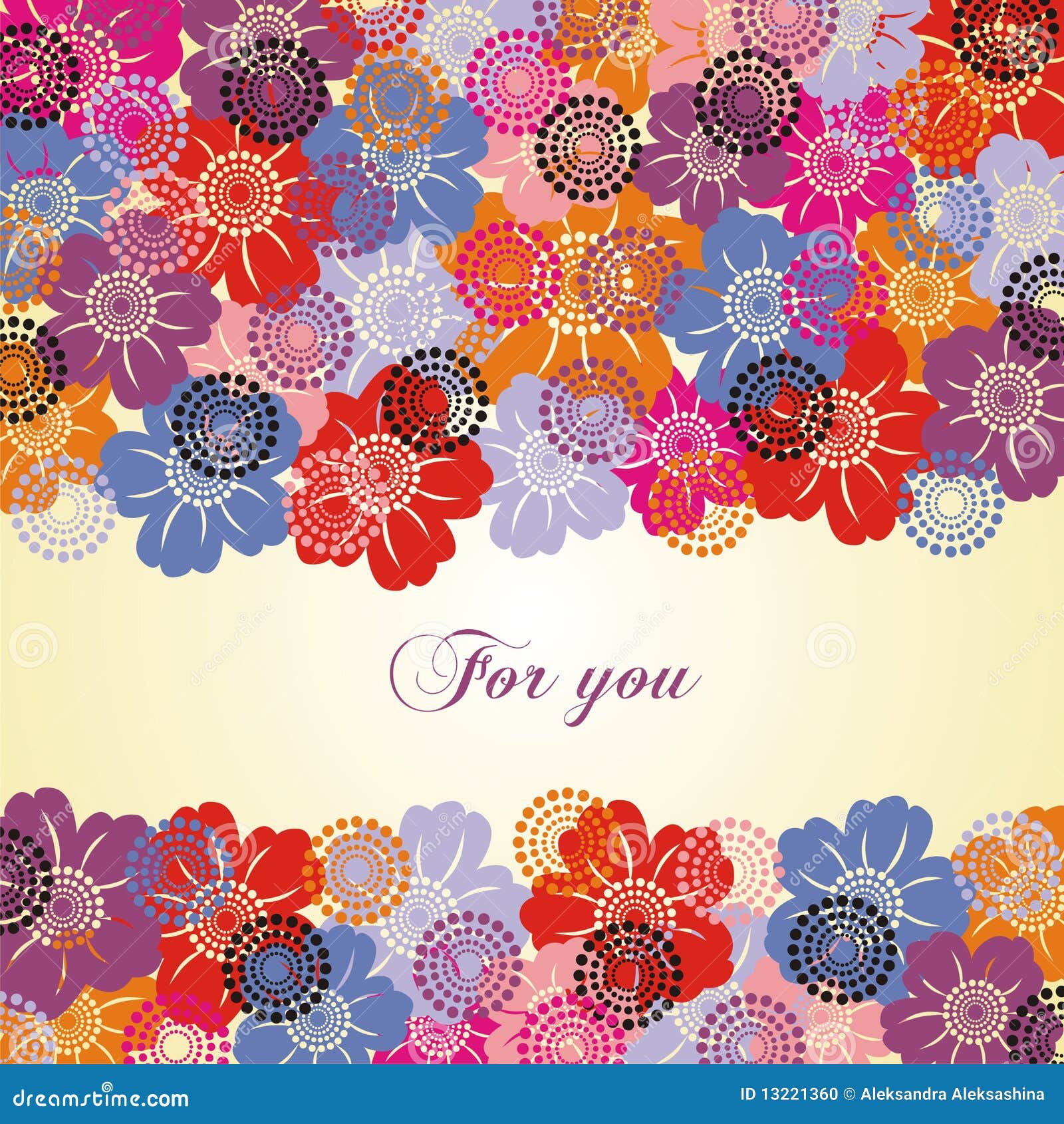 Colorful flower postcard stock vector. Illustration of black - 13221360