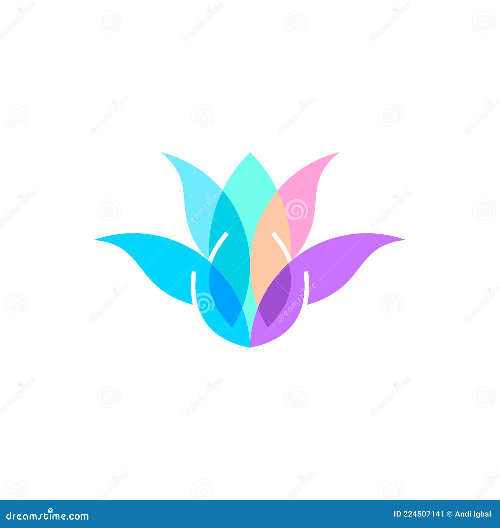 Nature Flower and Colorful Rainbow Logo Design Stock Vector ...