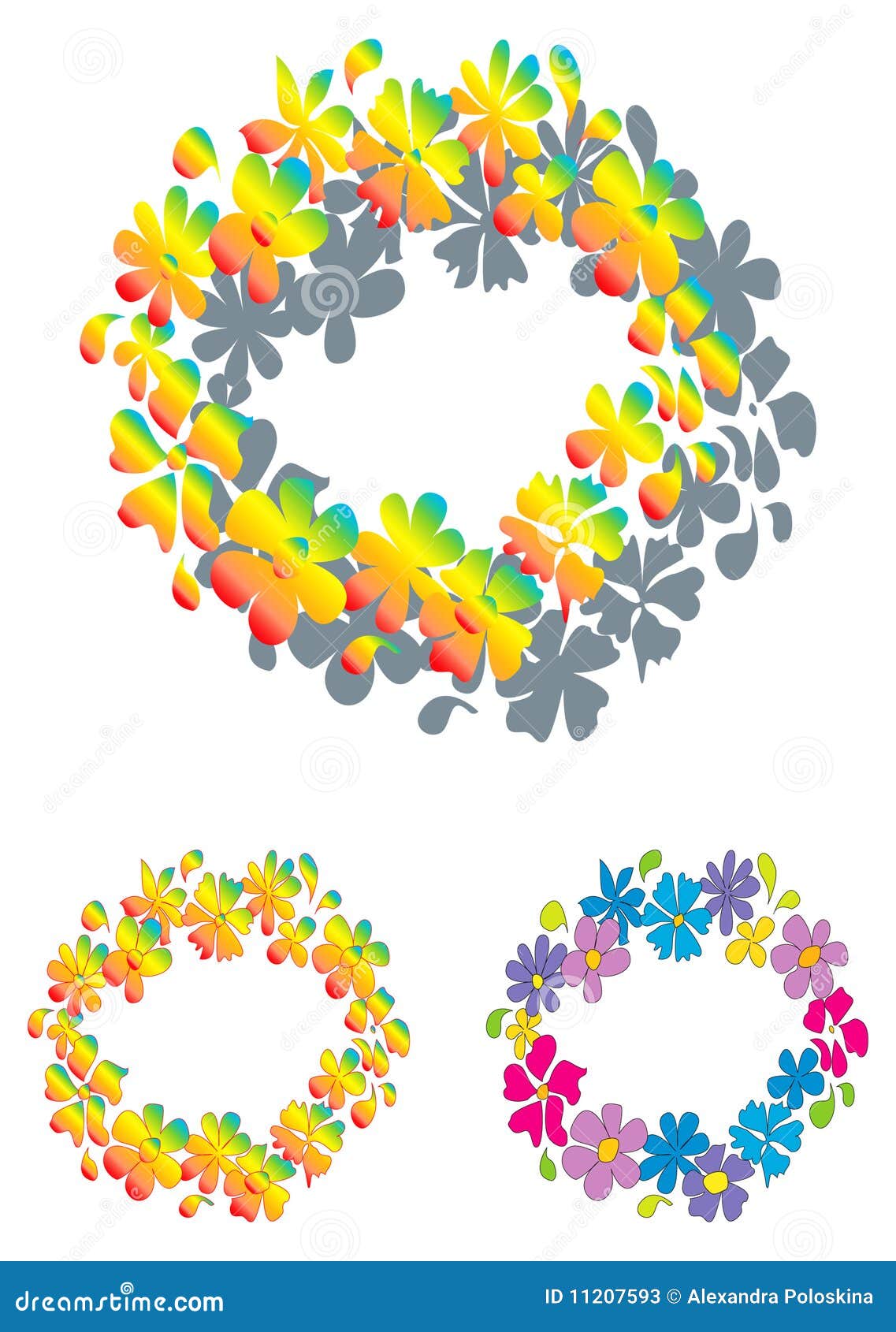 Colorful flower ring stock vector. Illustration of wreath - 11207593